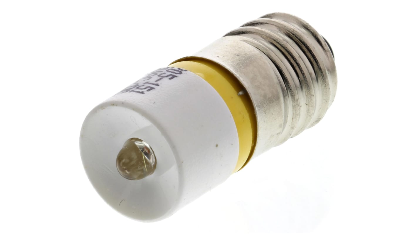 RS PRO Yellow LED Indicator Lamp, 6V ac/dc, E10 Base, 10mm Diameter ...