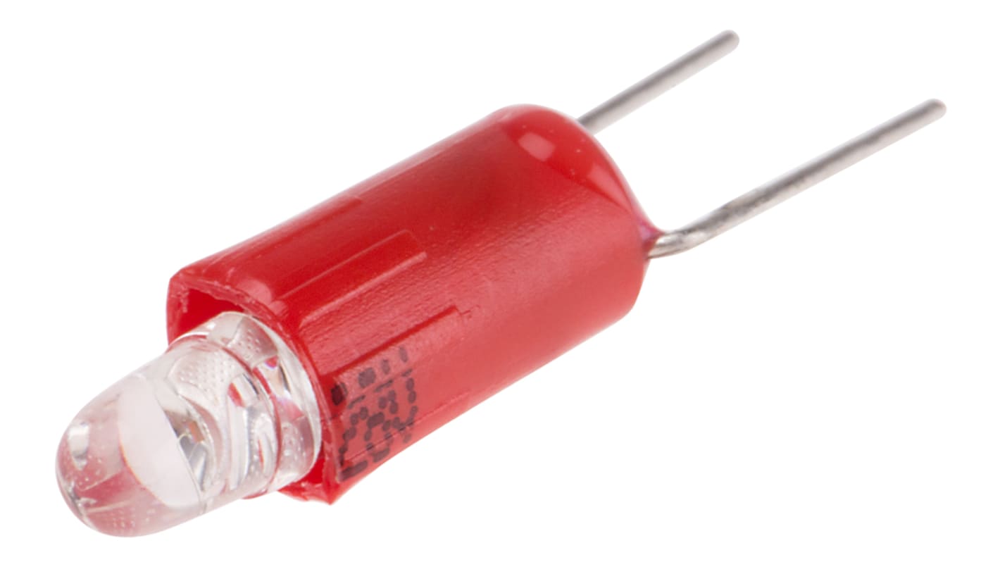 LED Indicator Lamp, Bi-Pin, Red, Single Chip, 3 mm Lamp, 4.25mm dia ...