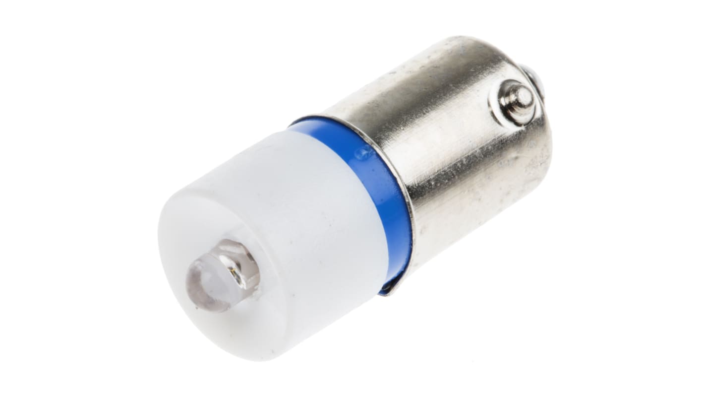 RS PRO Blue LED Indicator Lamp, 230V ac, BA9s Base, 10mm Diameter ...