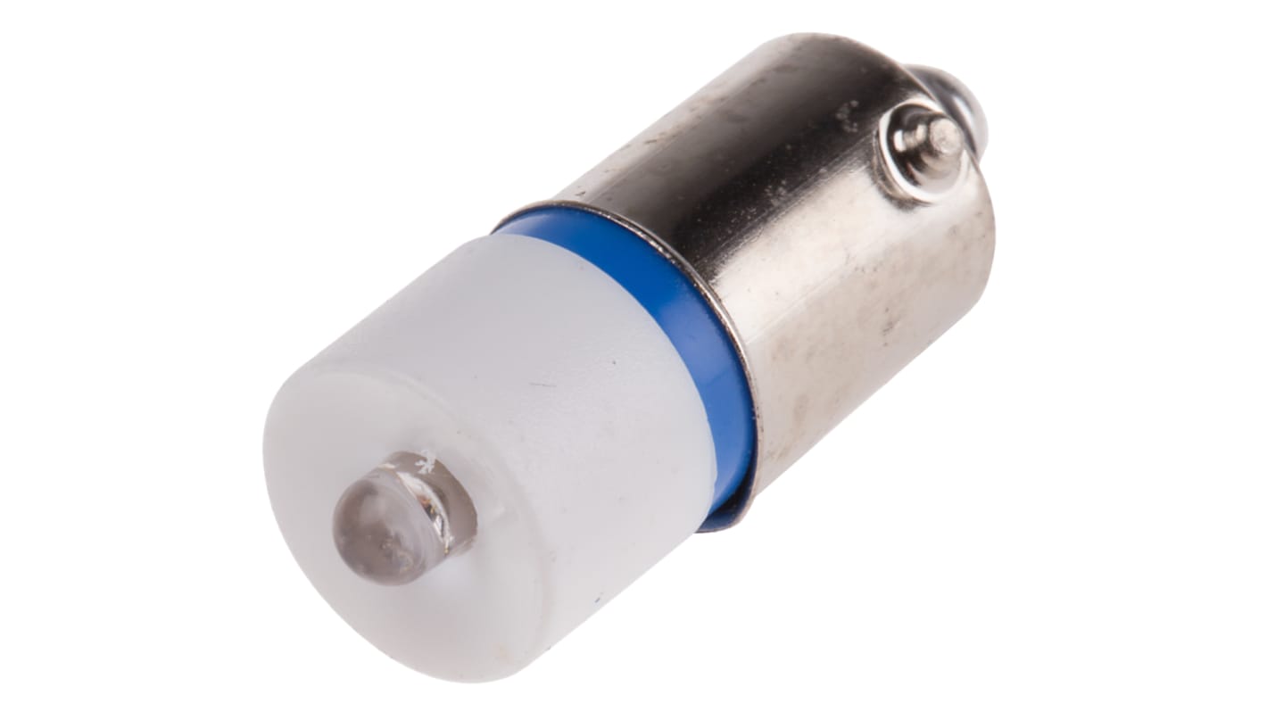 RS PRO Blue LED Indicator Lamp, 130V ac, BA9s Base, 10mm Diameter ...