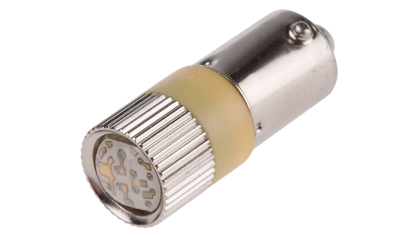 RS PRO Yellow LED Indicator Lamp, 6V ac, BA9s Base, 10mm Diameter ...