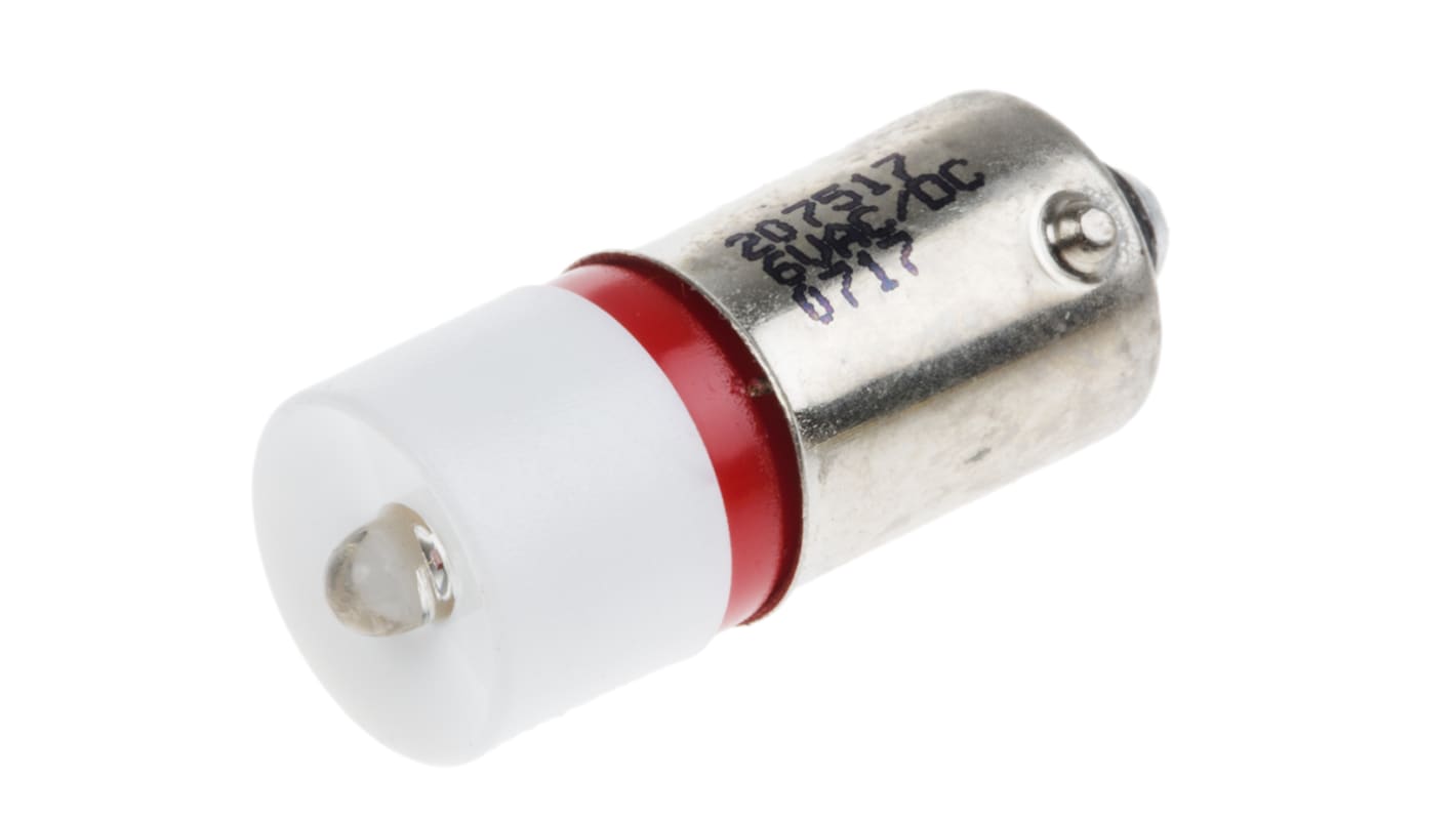 RS PRO Red LED Indicator Lamp, 6V ac/dc, BA9s Base, 10mm Diameter ...