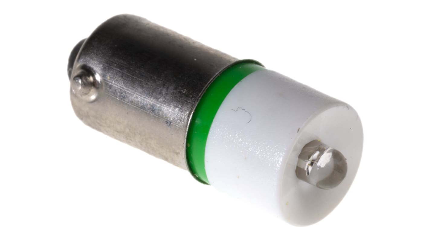 RS PRO Green LED Indicator Lamp, 130V ac, BA9s Base, 10mm Diameter ...