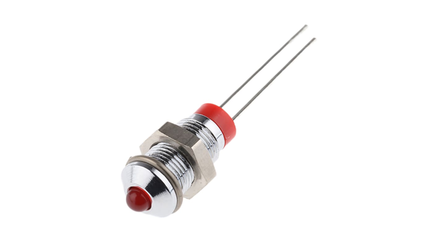 RS PRO Red Panel Mount Indicator, 2V dc, 6mm Mounting Hole Size, Lead ...