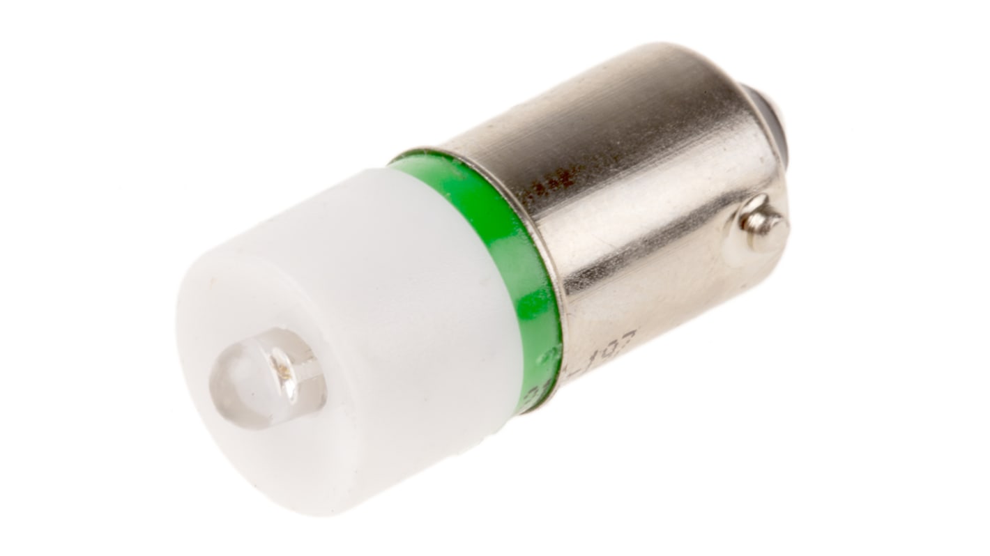 RS PRO Green LED Indicator Lamp, 60V ac/dc, BA9s Base, 10mm Diameter ...