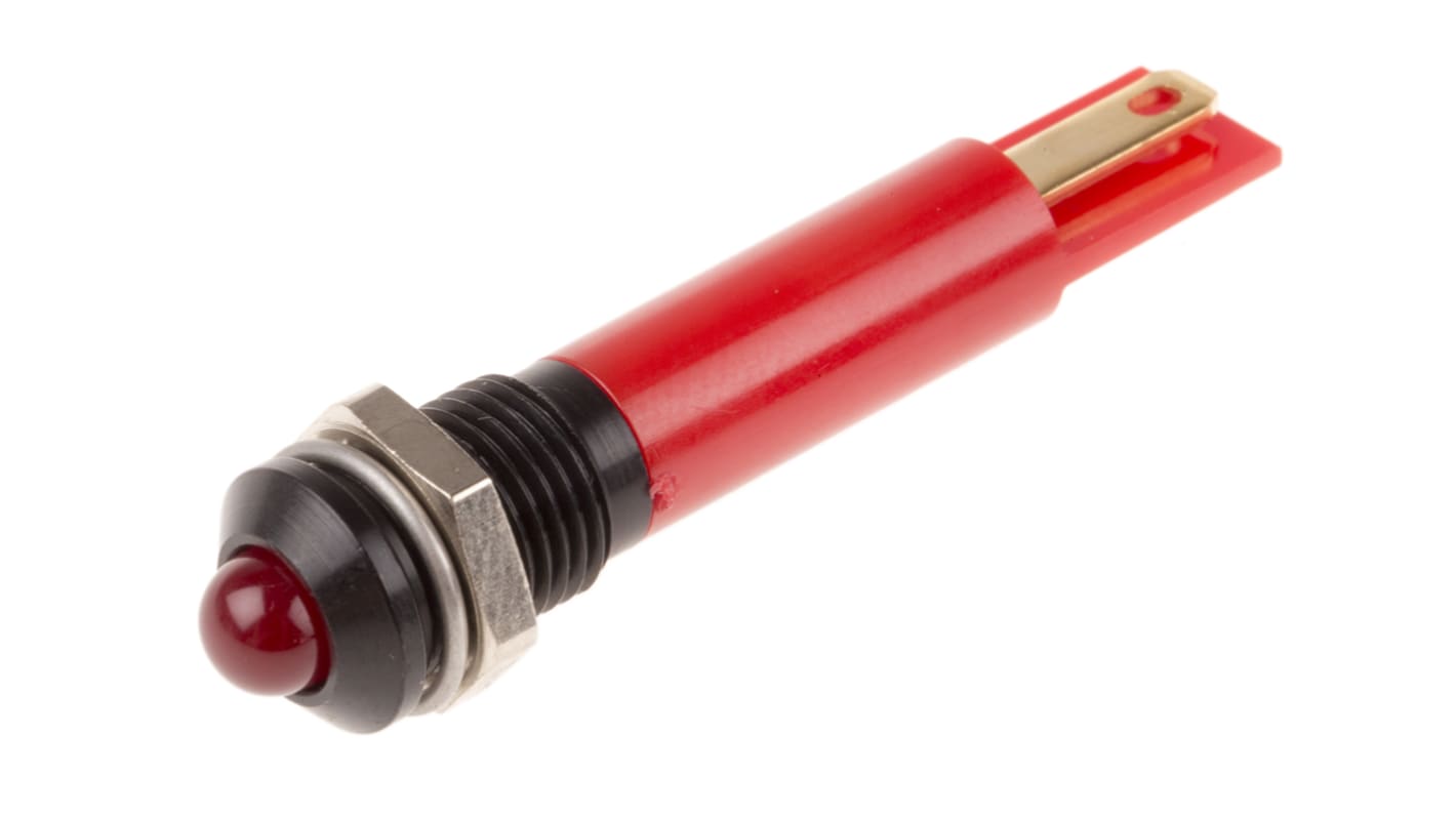 RS PRO Red Flashing LED Panel Mount Indicator, 12V dc, 8mm Mounting ...