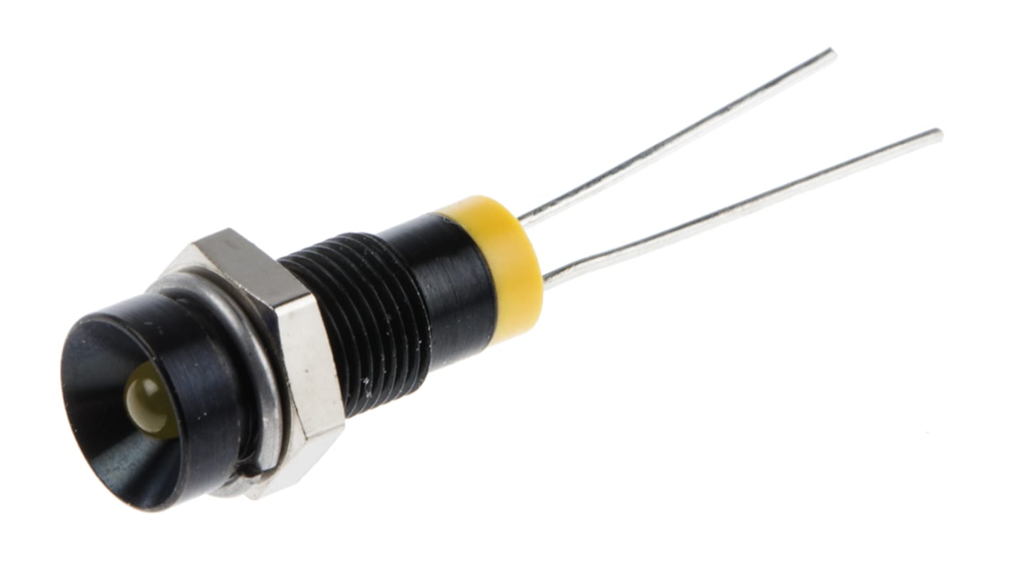 RS PRO Yellow Panel Mount Indicator, 2V dc, 6mm Mounting Hole Size ...