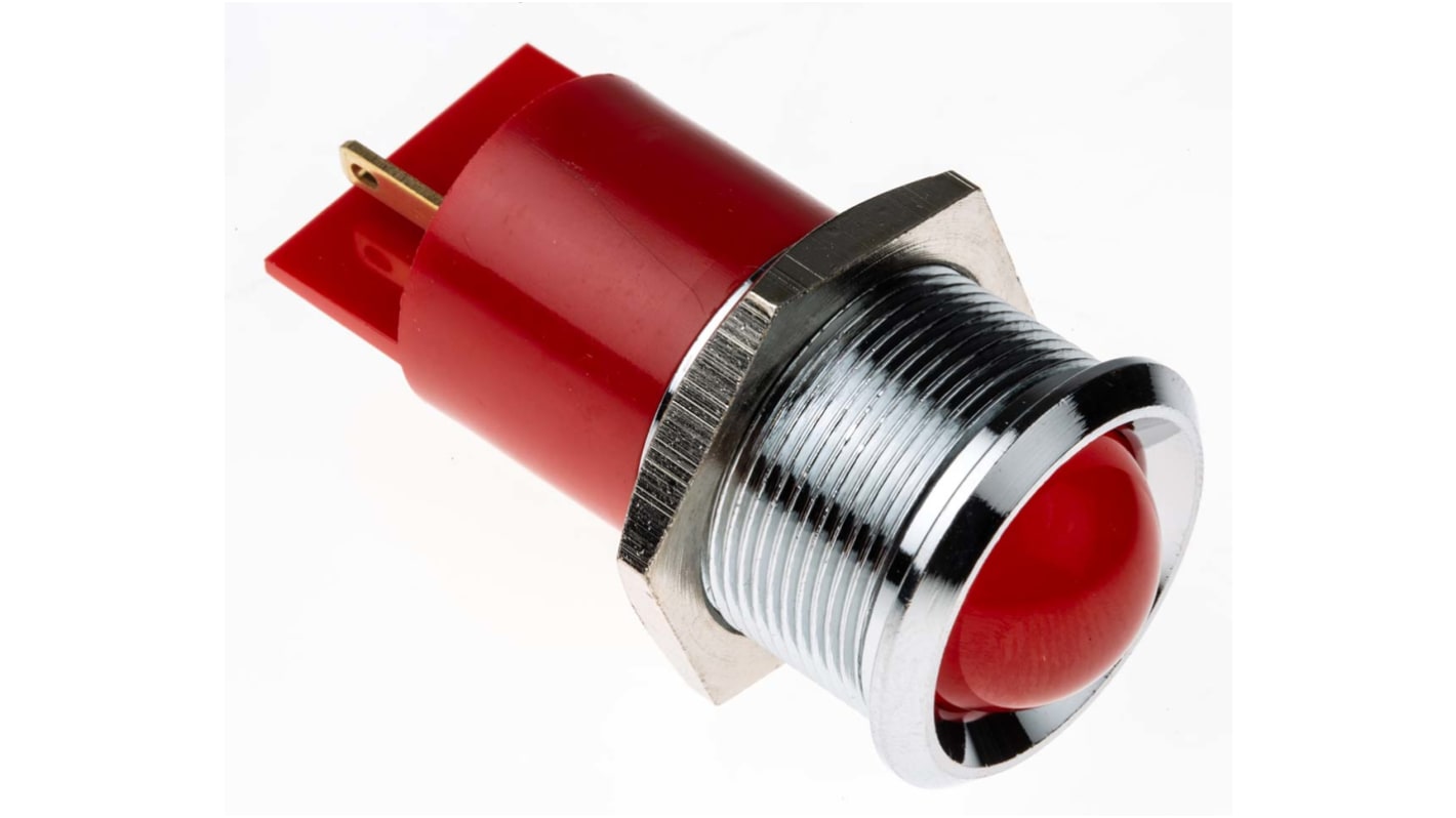 RS PRO Red Panel Mount Indicator, 48 → 65V dc, 22mm Mounting Hole Size | RS