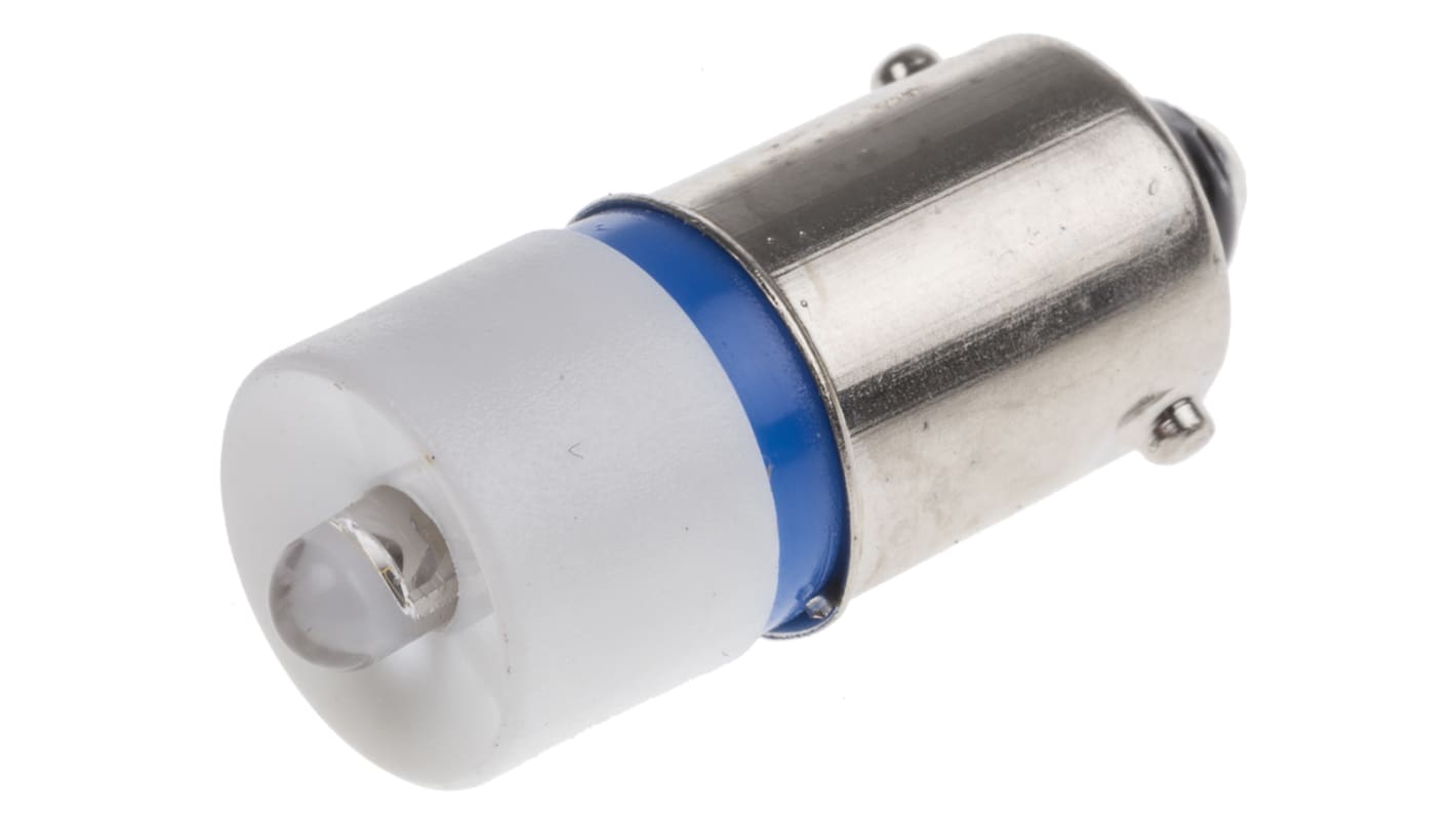 RS PRO Blue LED Indicator Lamp, 28V dc, BA9s Base, 10mm Diameter ...