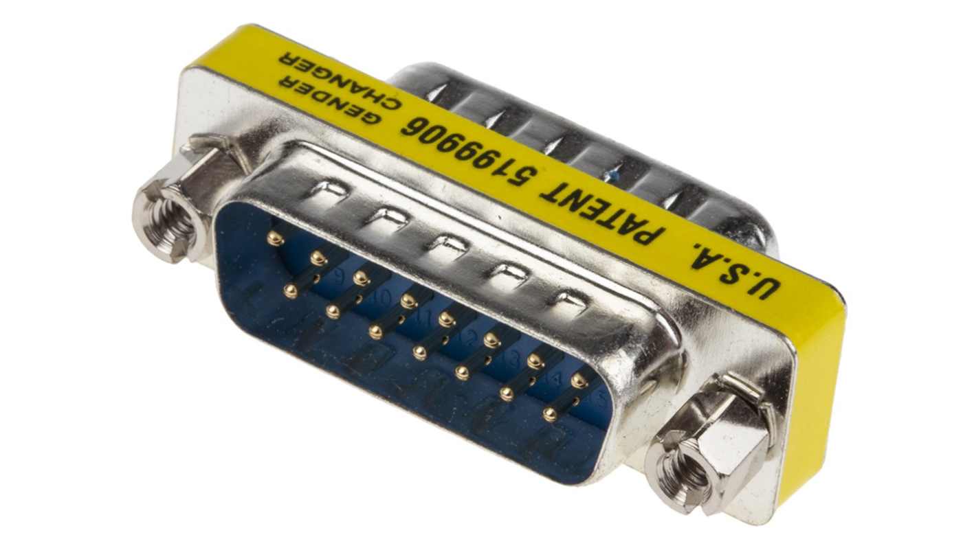 RS PRO D Sub Adapter Male 15 Way D-Sub to Male 15 Way D-Sub | RS