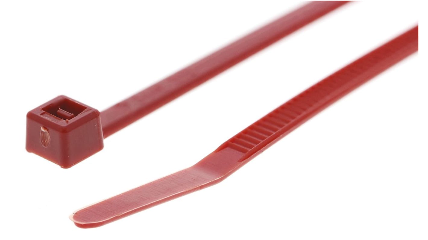 111-03004 T30R-PA66-RD | HellermannTyton Cable Tie, 150mm x 3.5 mm, Red ...