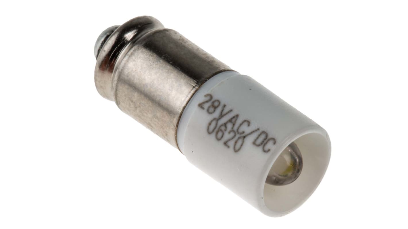 RS PRO White LED Indicator Lamp, 28V ac/dc, Midget Groove Base, 6mm ...