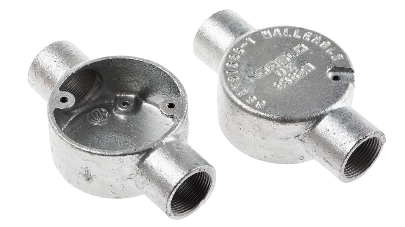 RS PRO Through Box, Conduit Fitting, 25mm Nominal Size, Steel | RS