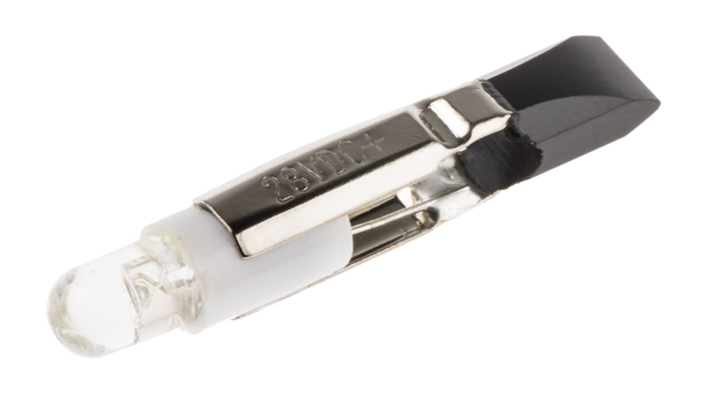 RS PRO White LED Indicator Lamp, 28V dc, Telephone Slide Base, 5.5mm ...