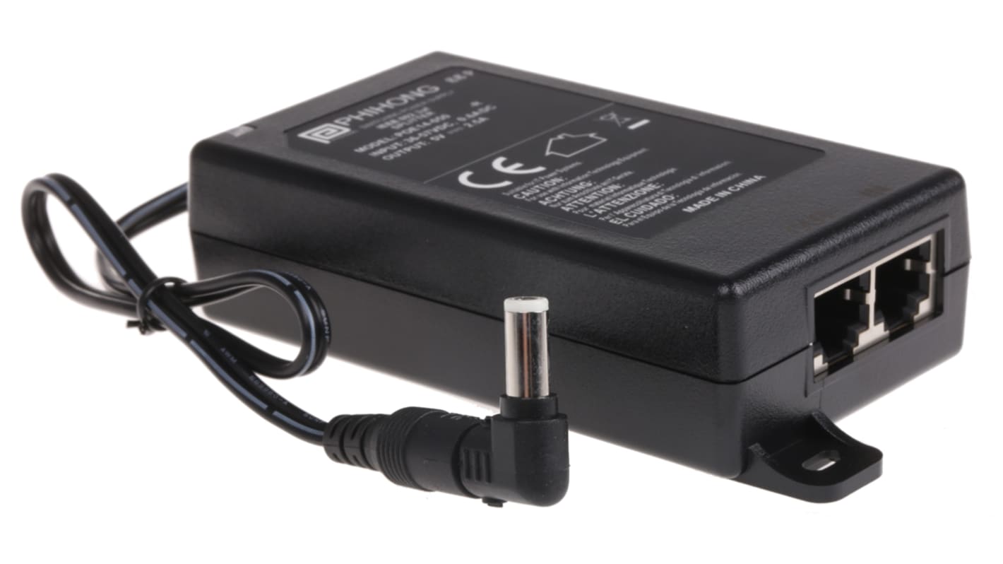 POE14-050-R | Phihong Single Port POE Injector, 36 → 56V dc Input, 5V ...