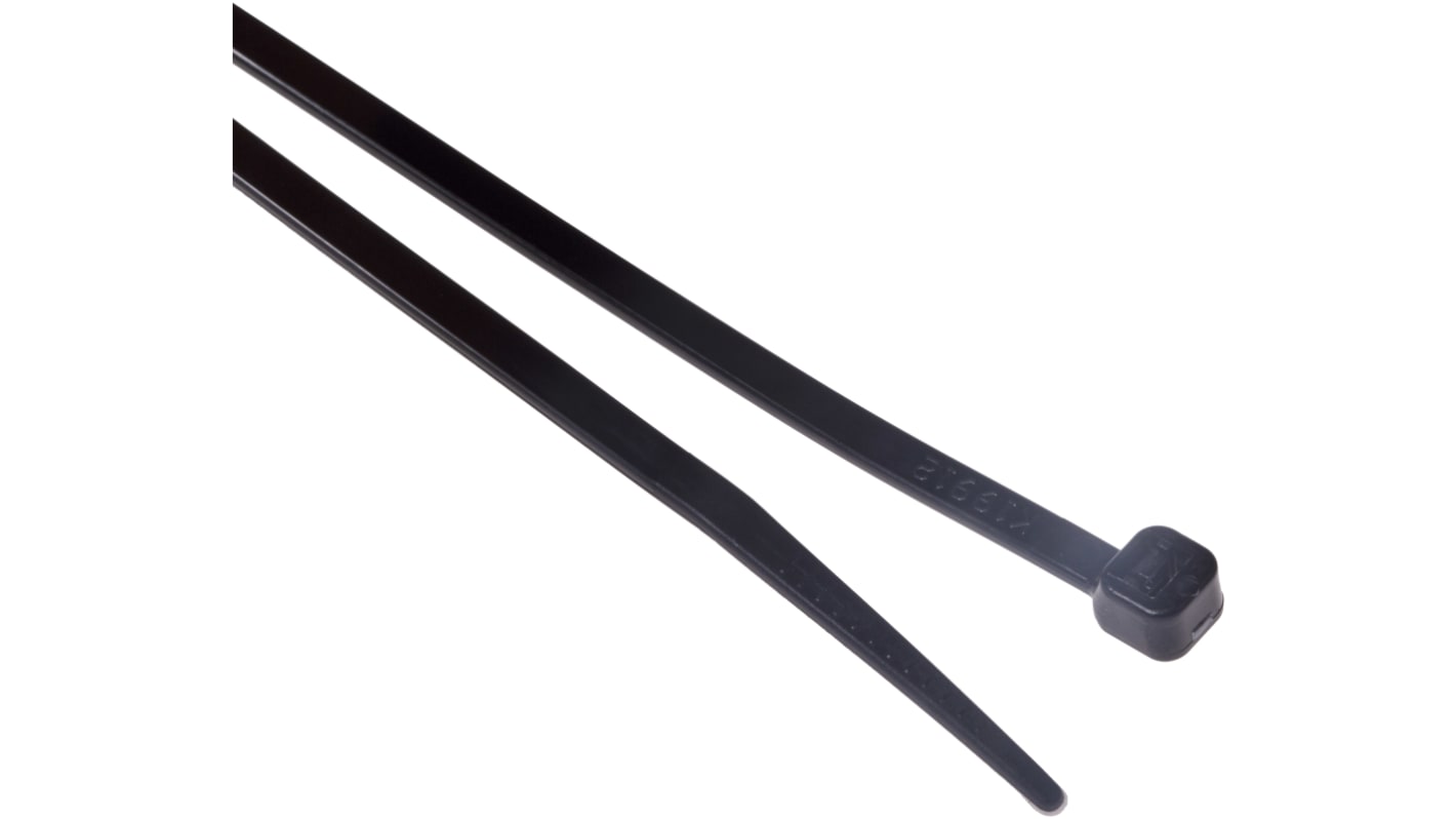 RS PRO Cable Tie, 150mm x 3.6 mm, Black Nylon, Pk-100 | RS