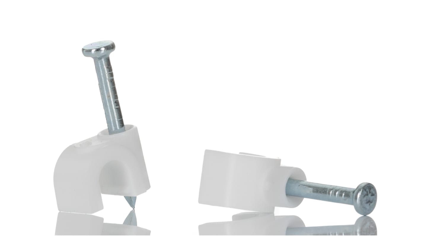 RS PRO White PE Round Cable Clip, 5mm Max. Bundle | RS