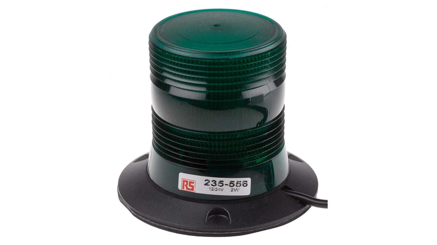 RS PRO Green Flashing Beacon, 10 → 30 V dc, Magnetic Mount, Xenon Bulb, IP56 | RS