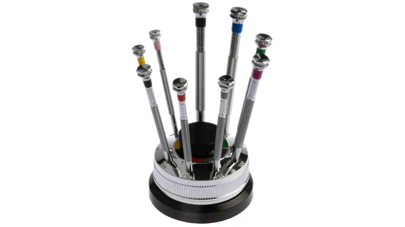 RS PRO SD1087 Slotted Precision Screwdriver Set, 9-Piece | RS