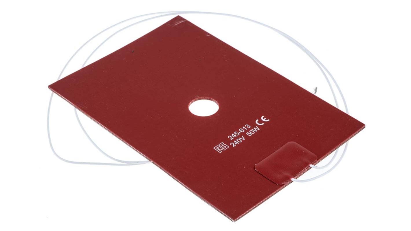 RS PRO Silicone Heater Mat, 50 W, 100 x 150mm, 240 V ac | RS