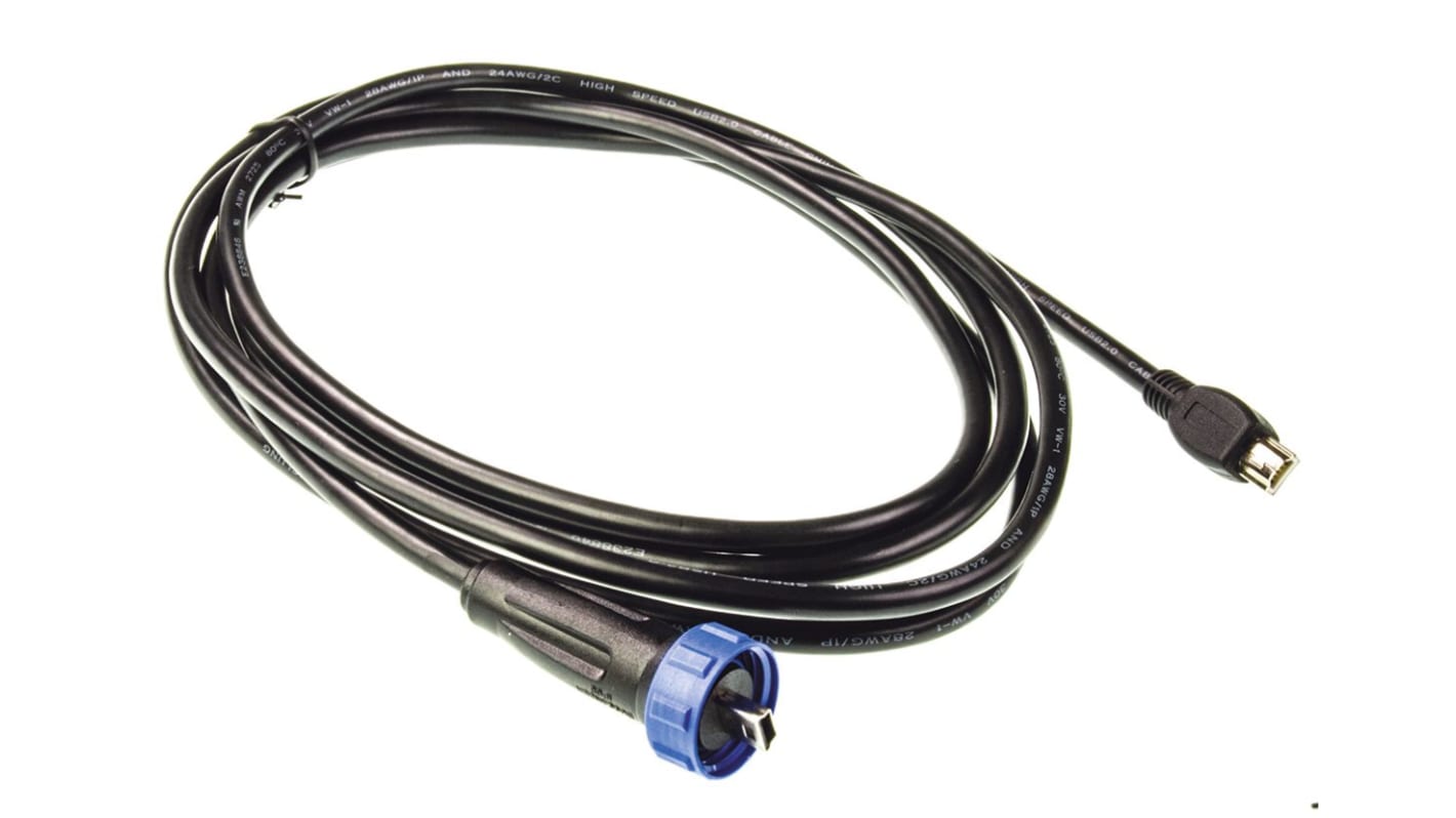 PX0442/2M00 | Bulgin USB 2.0 Cable, Male Mini USB B to Male Mini USB A ...