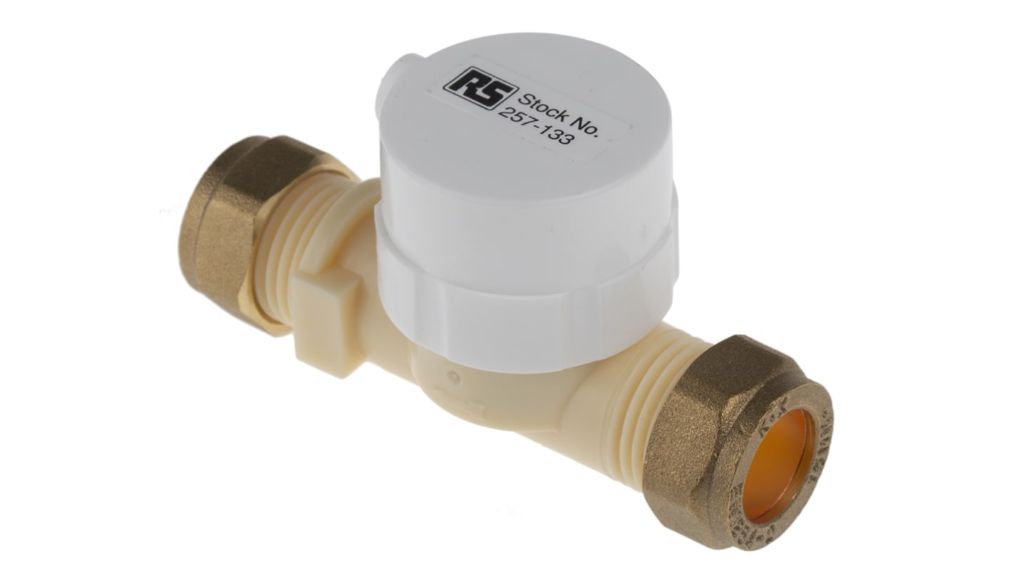 RS PRO Radial Flow Turbine Flow Meter for Liquid, 1.5 L/min Min, 30 L ...