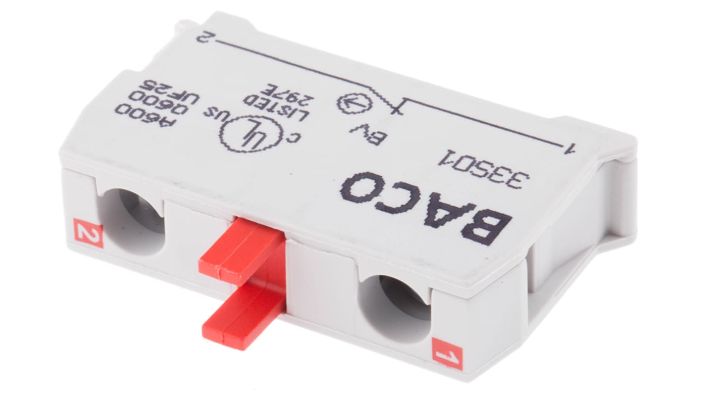 33S01 | BACO BACO Series Contact Block, 600V, 1NC | RS