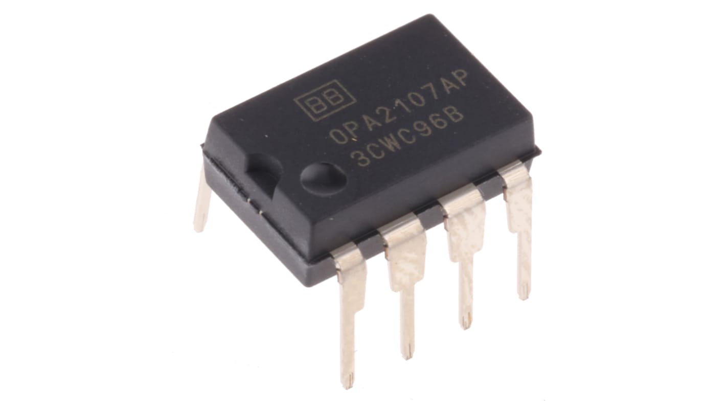 OPA2107AP Texas Instruments, Precision, Op Amp, 4.5MHz, 8-Pin PDIP | RS