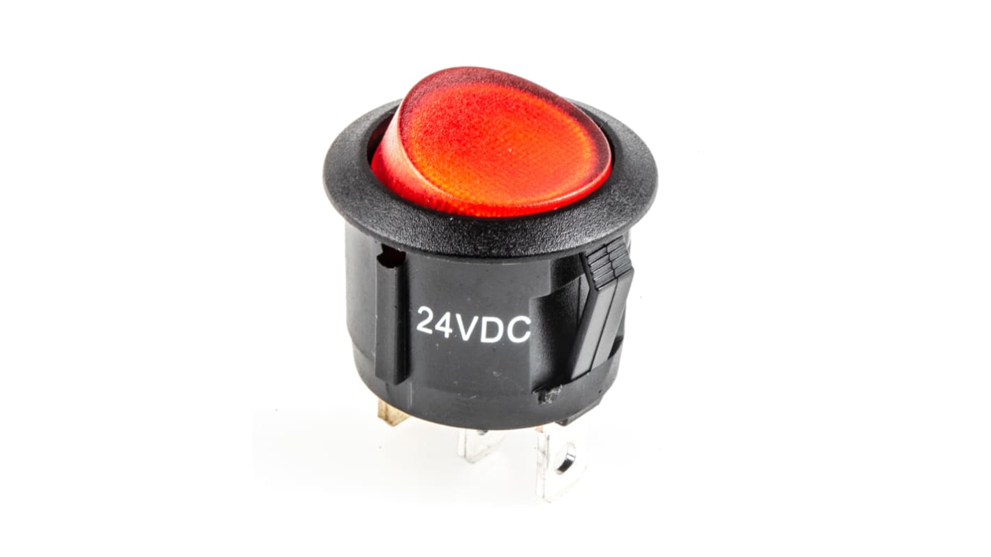 RS PRO Illuminated SPST, On-Off Rocker Switch Panel Mount | RS