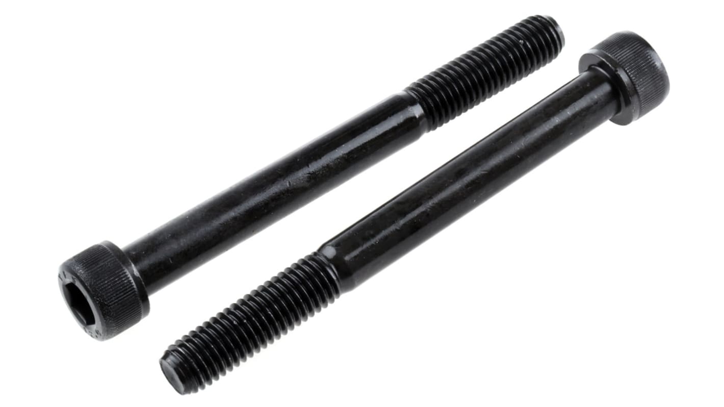 RS PRO M10 x 100mm Hex Socket Cap Screw Black, Self-Colour Steel | RS