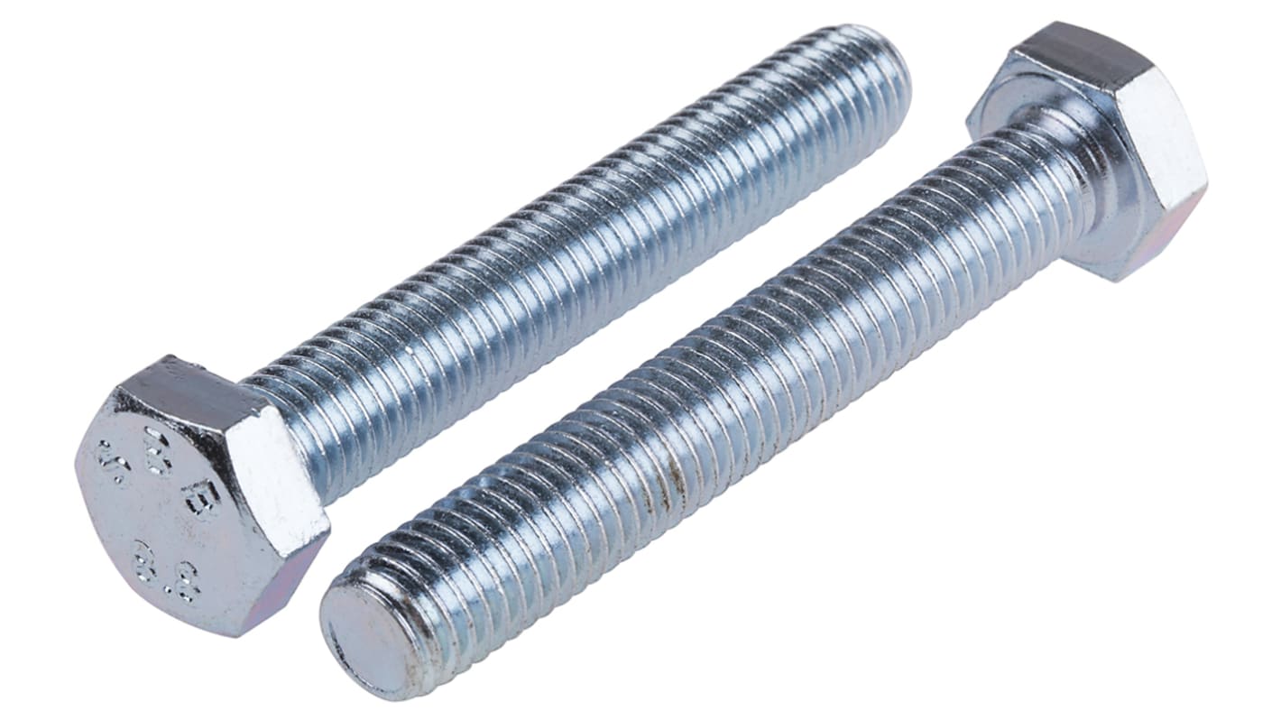 RS PRO Bright Zinc Plated Steel Hex, Hex Bolt, M12 x 80mm | RS