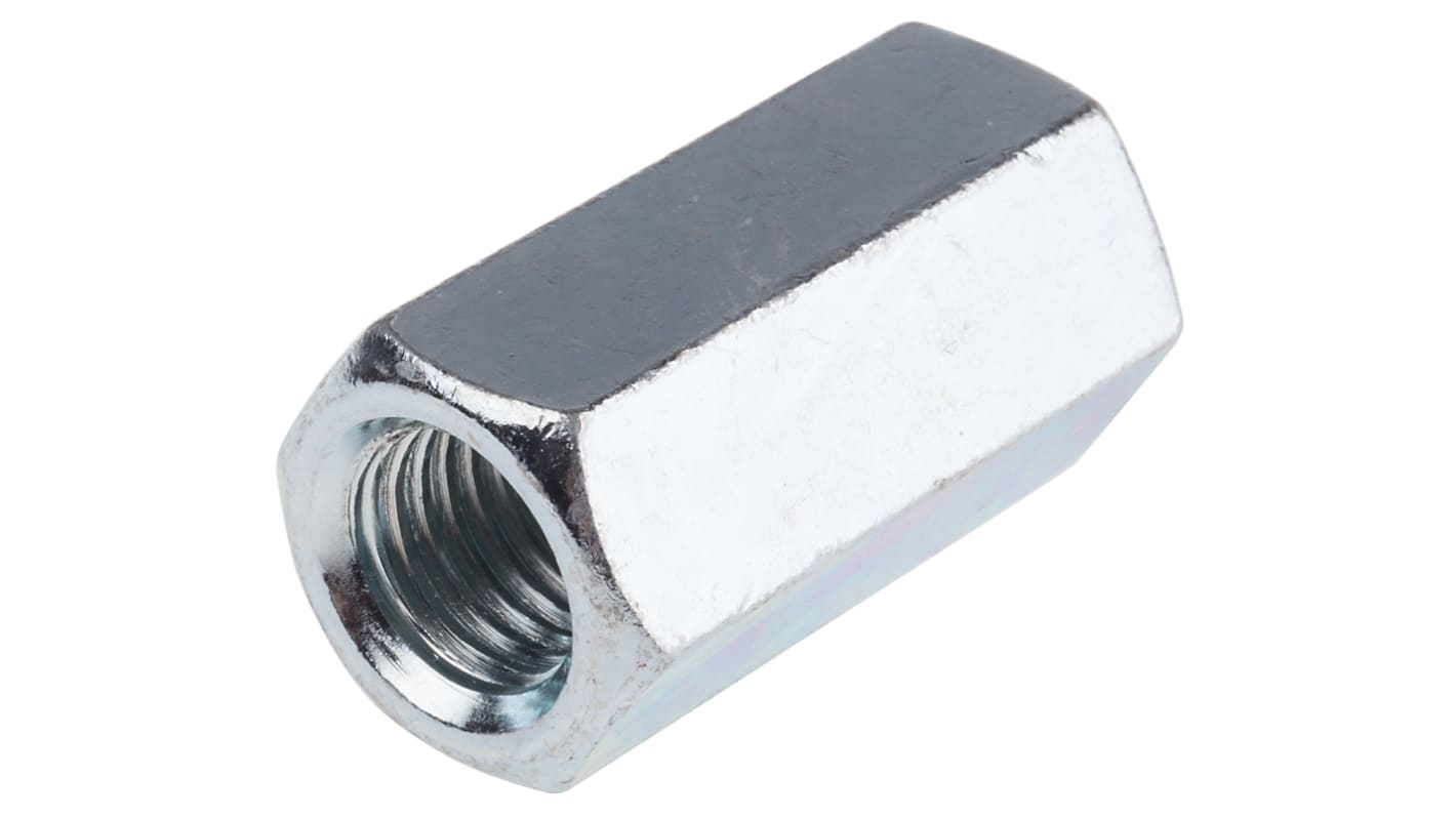 48mm Bright Zinc Plated Steel Coupling Nut, M16 | RS