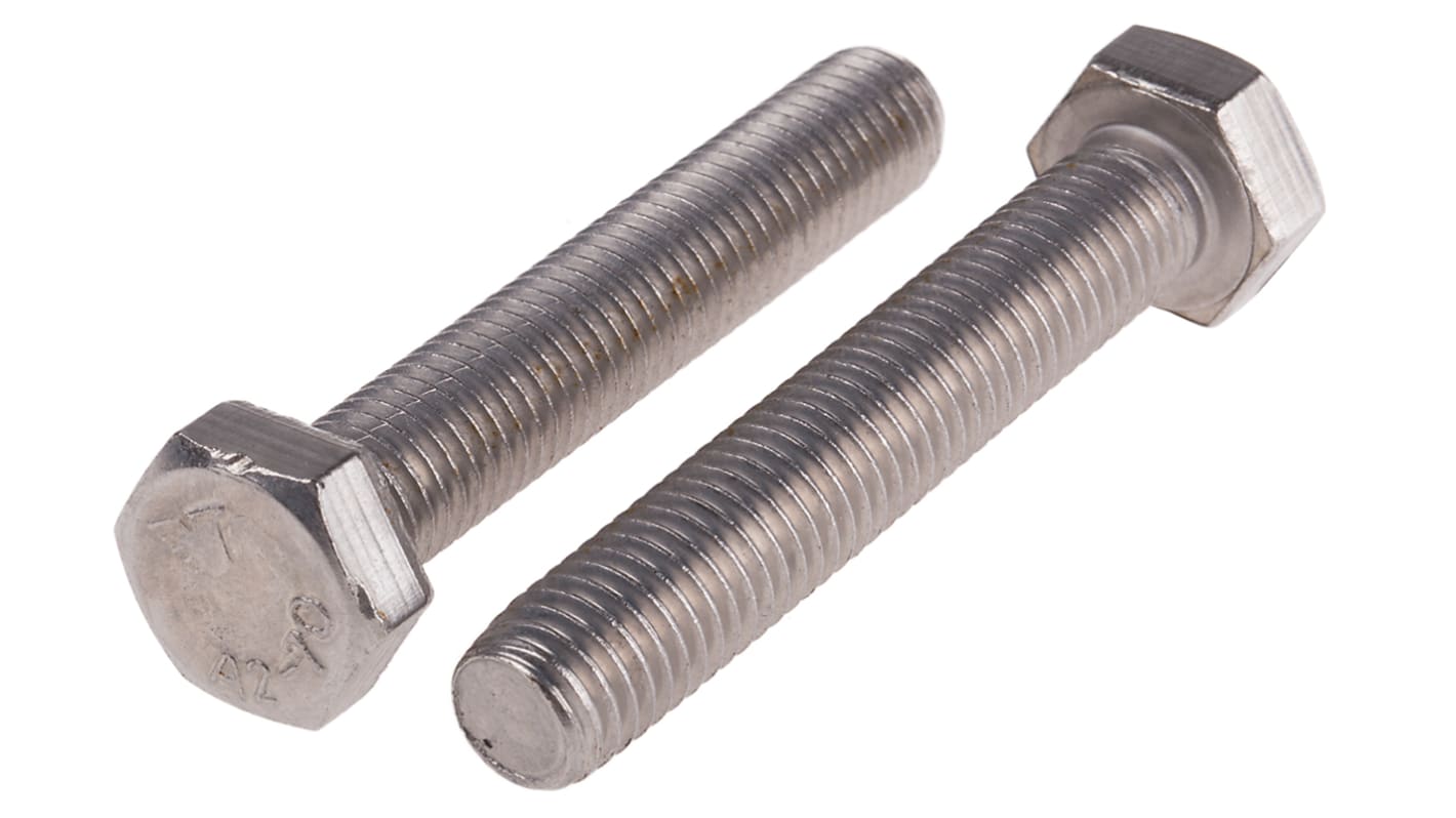 RS PRO Plain Stainless Steel Hex, Hex Bolt, M12 x 70mm | RS