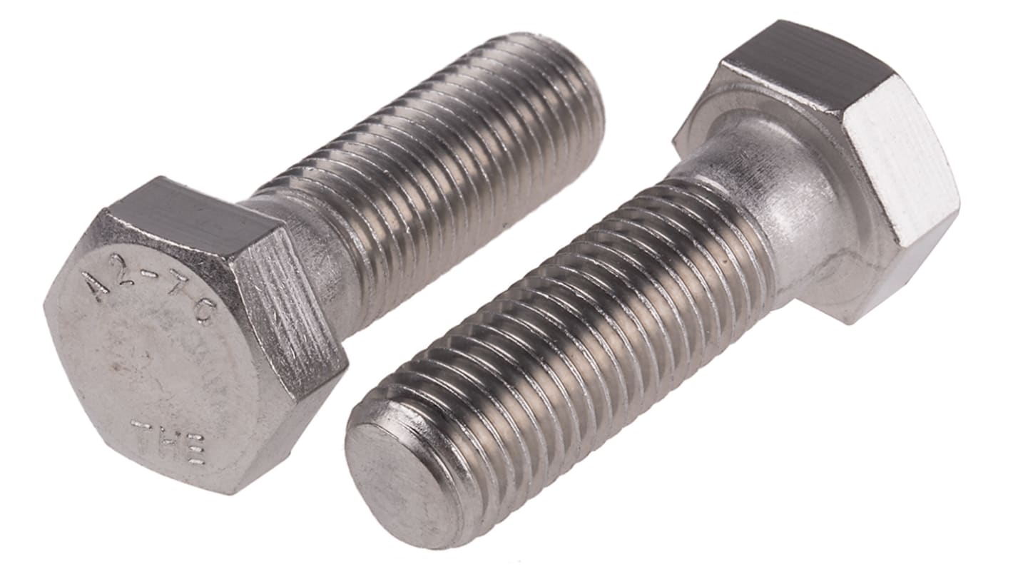 RS PRO Stainless Steel Hex, Hex Bolt, M16 x 50mm | RS
