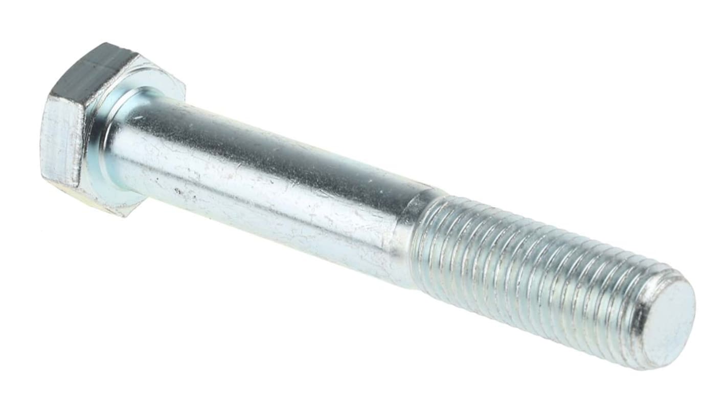 RS PRO Clear Passivated, Zinc Steel, Hex Bolt, M20 x 130mm | RS