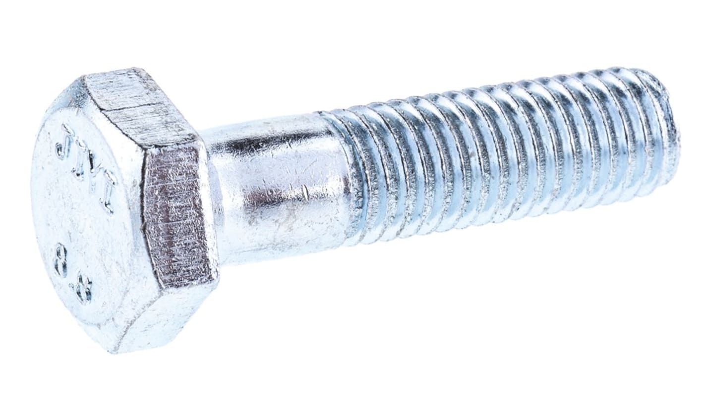 RS PRO Zinc plated & clear Passivated Steel Hex, Hex Bolt, M10 x 40mm | RS