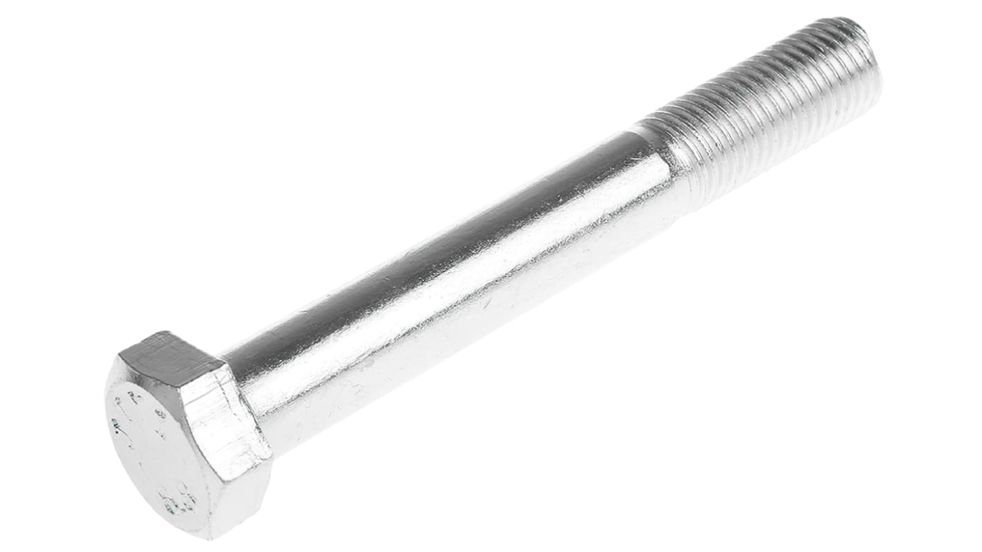 RS PRO Bright Zinc Plated Steel Hex, Hex Bolt, M16 x 120mm | RS