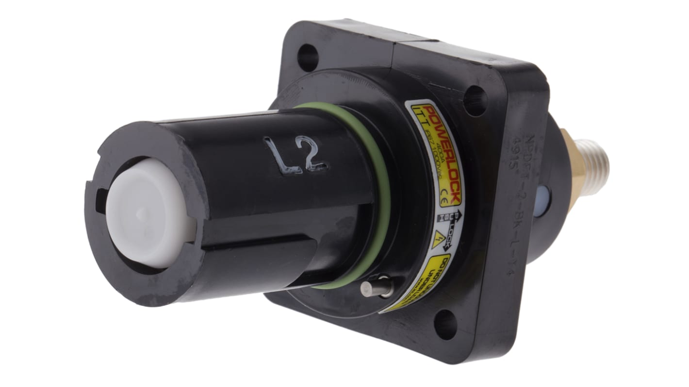 NPDFT-2-BK-L-T4 | ITT Cannon, Veam Powerlock Black Panel Mount ...