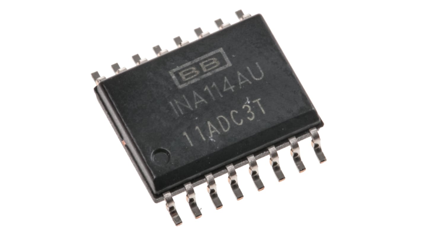 INA114AU Texas Instruments, Instrumentation Amplifier, 125μV Offset 1MHz, 16-Pin SOL | RS