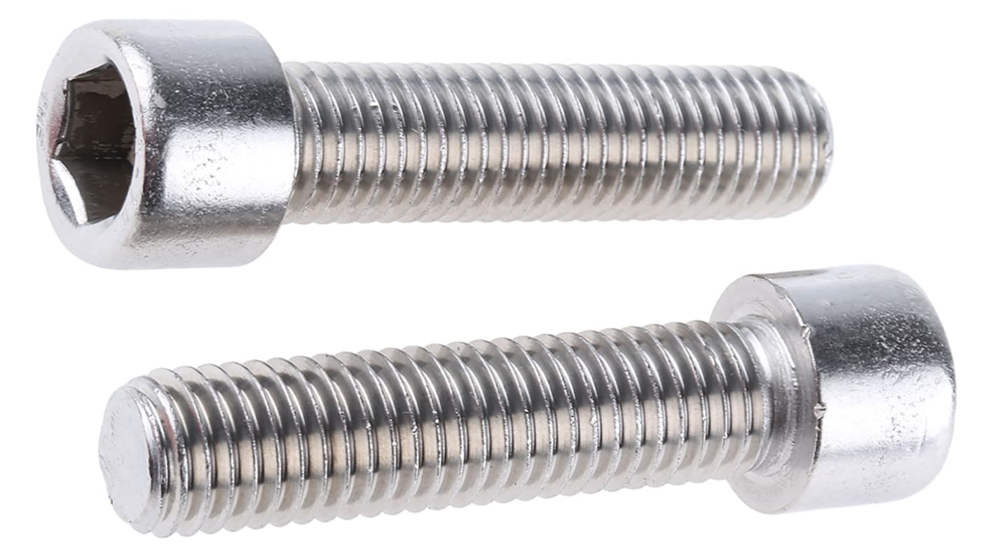 RS PRO M12 x 50mm Hex Socket Cap Screw Plain Stainless Steel | RS