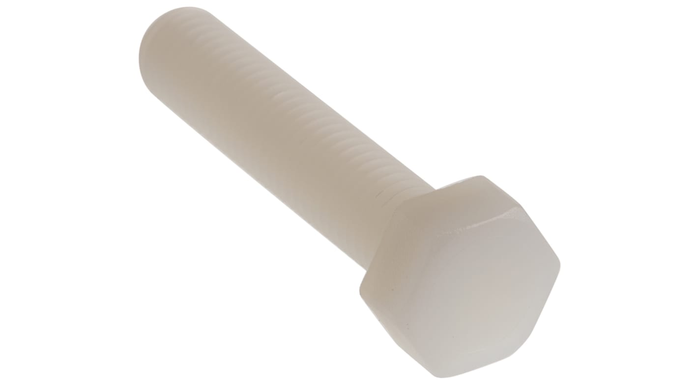 RS PRO Plain Nylon Hex, Hex Bolt, M8 x 40mm | RS