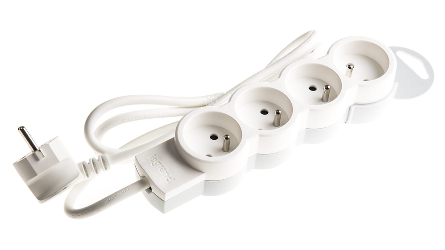 0 500 55 | Legrand 1.5m 4 Socket Type E - French Extension Lead, 230 V ...