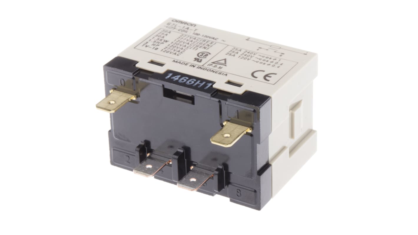 G7L-1A-T 100/120AC | Omron Panel Mount Non-Latching Relay, 120V ac Coil ...