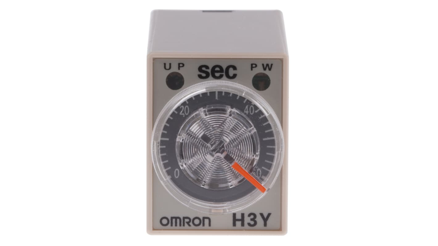 H3Y-4 AC100-120 60S | Temporizador monofunción Omron H3Y-4, 100 → 120V ac, 5A, 4 contactos, 4PDT ...