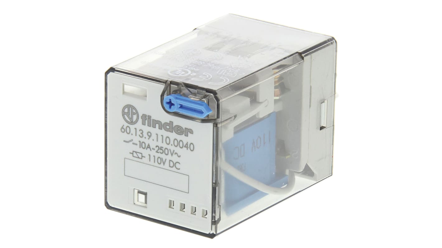 60.13.9.110.0040 | Finder Plug In Power Relay, 110V dc Coil, 10A ...