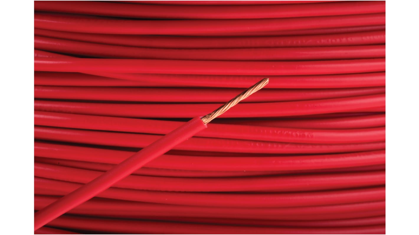 RS PRO Red 1 mm² Hook Up Wire, 17 AWG, 32/0.2 mm, 100m, PVC Insulation | RS