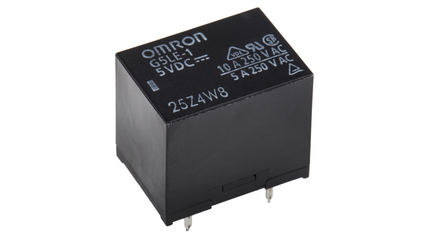 G5LE-1 DC5 | Omron PCB Mount Power Relay, 5V dc Coil, 10A Switching Current, SPDT | RS