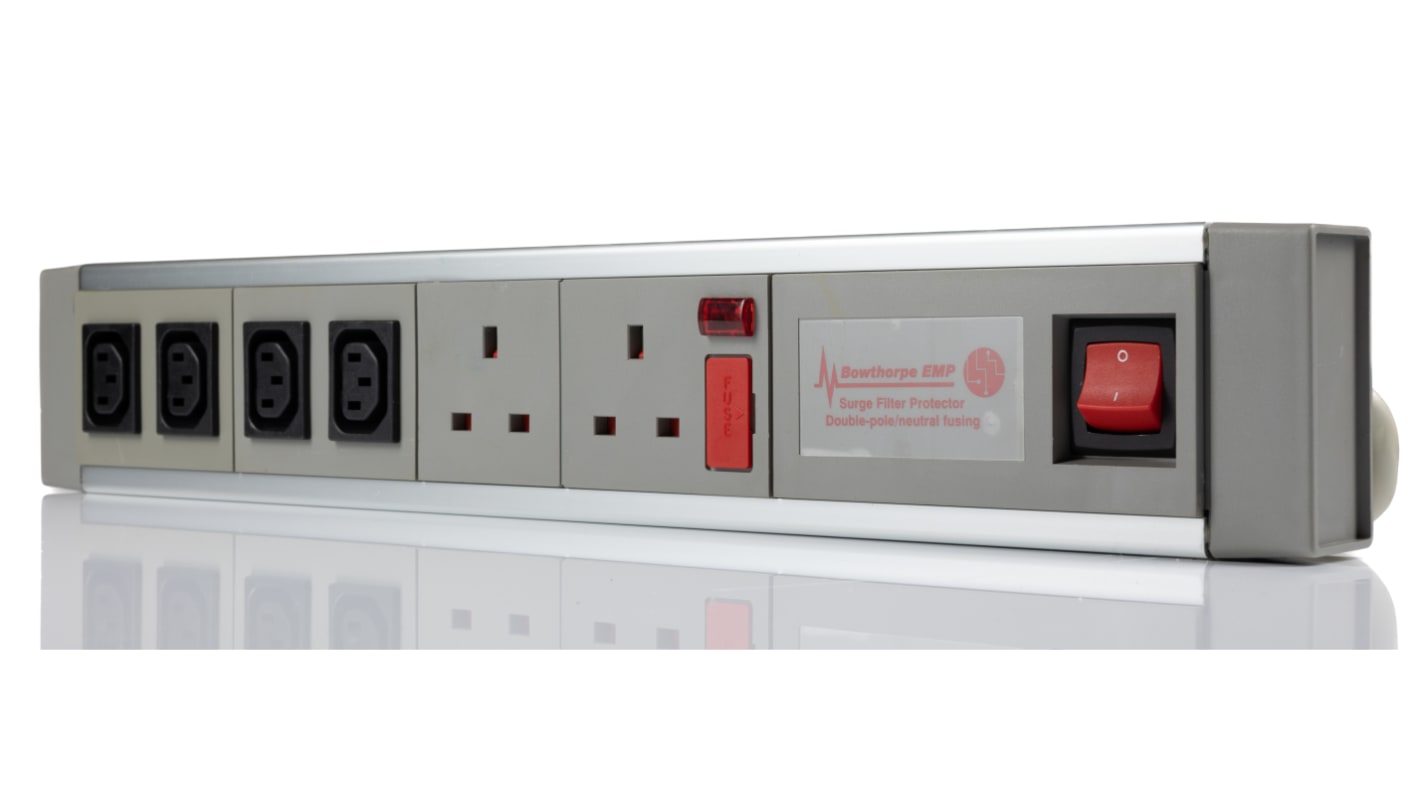 RS PRO 2m 2 Socket IEC C14 Extension Lead, 230 V ac | RS