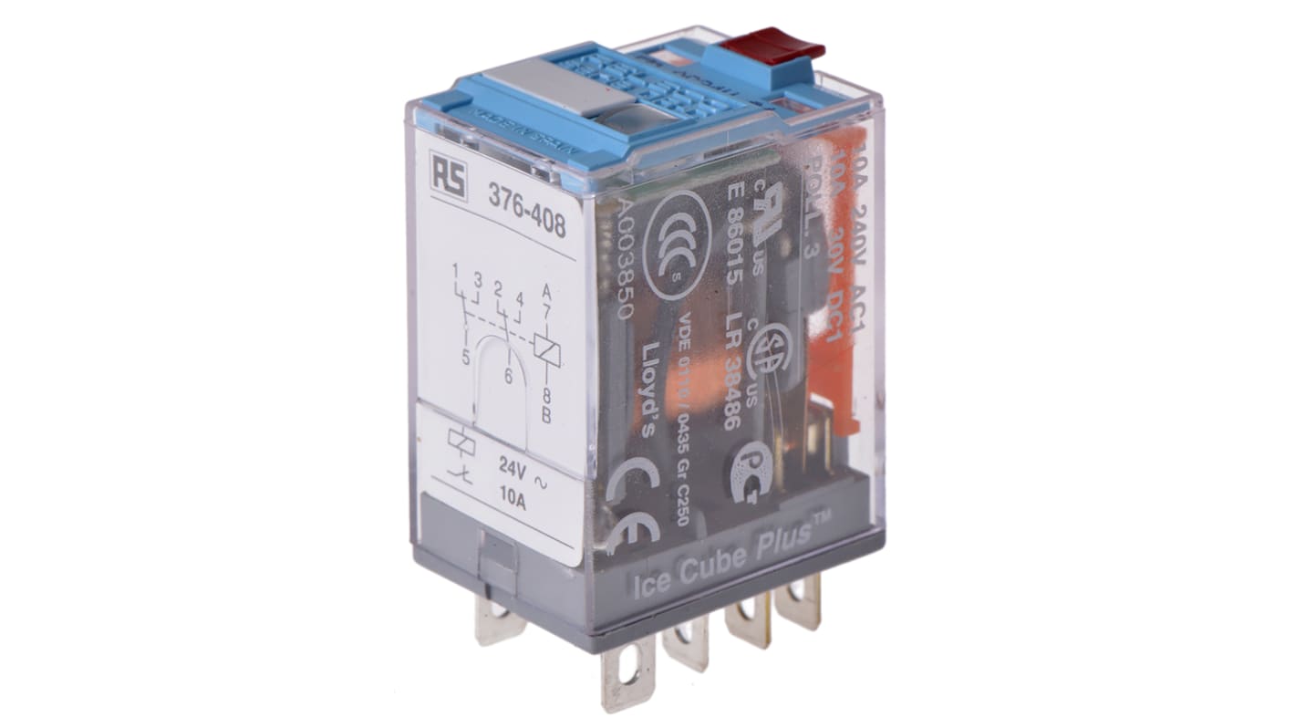 C7-A20X / AC 24 V | Relé de potencia sin enclavamiento Releco C7 de 2 polos, DPDT, bobina 24V ac ...