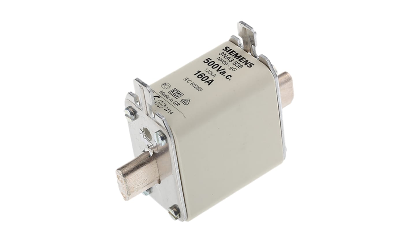 3NA3836 | Siemens 160A NH Fuse, NH00, 500V ac | RS
